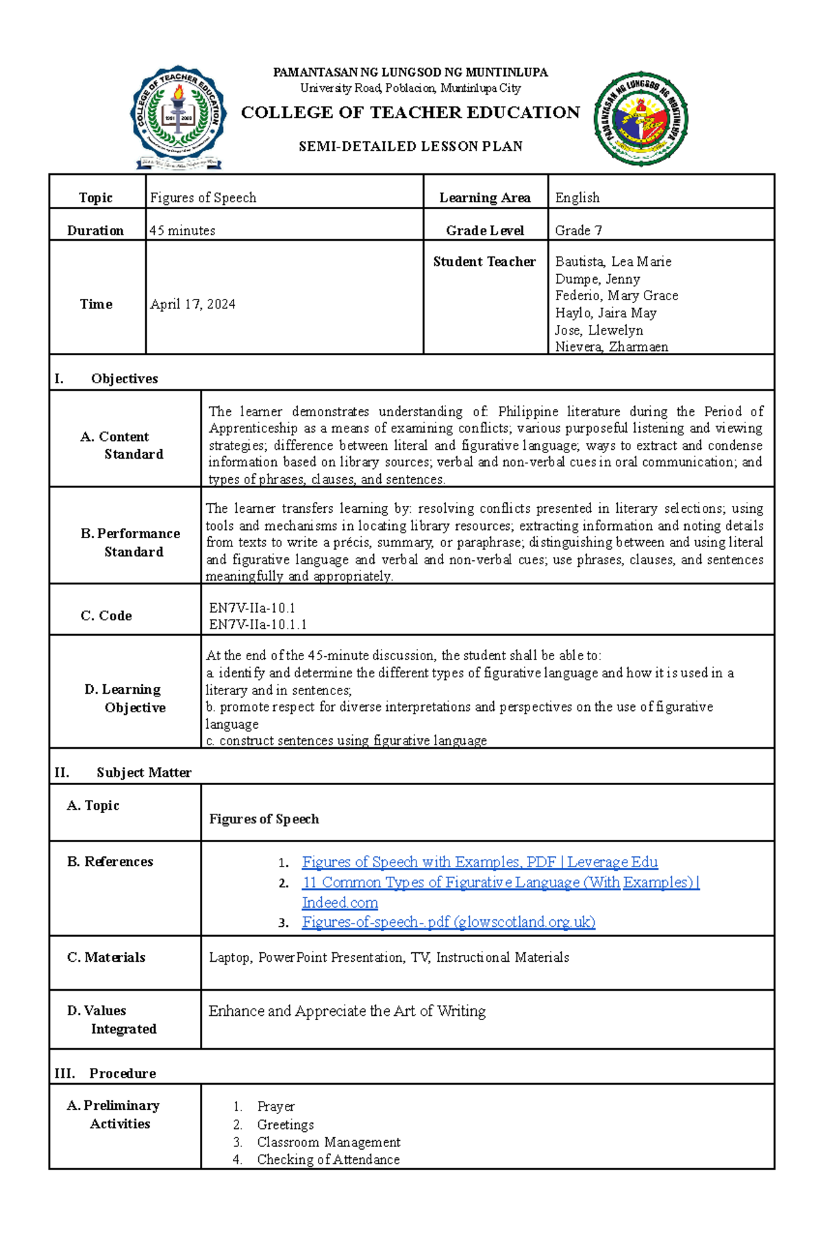 PLLM -SEMI-LP - NOTES - PAMANTASAN NG LUNGSOD NG MUNTINLUPA University ...