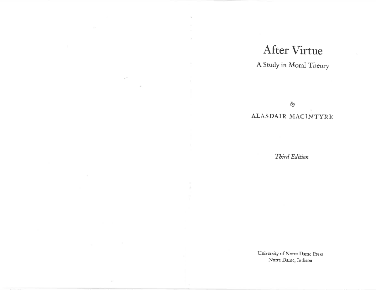 Mac Intyre AV 1&5 - PHIL1005 - Studocu