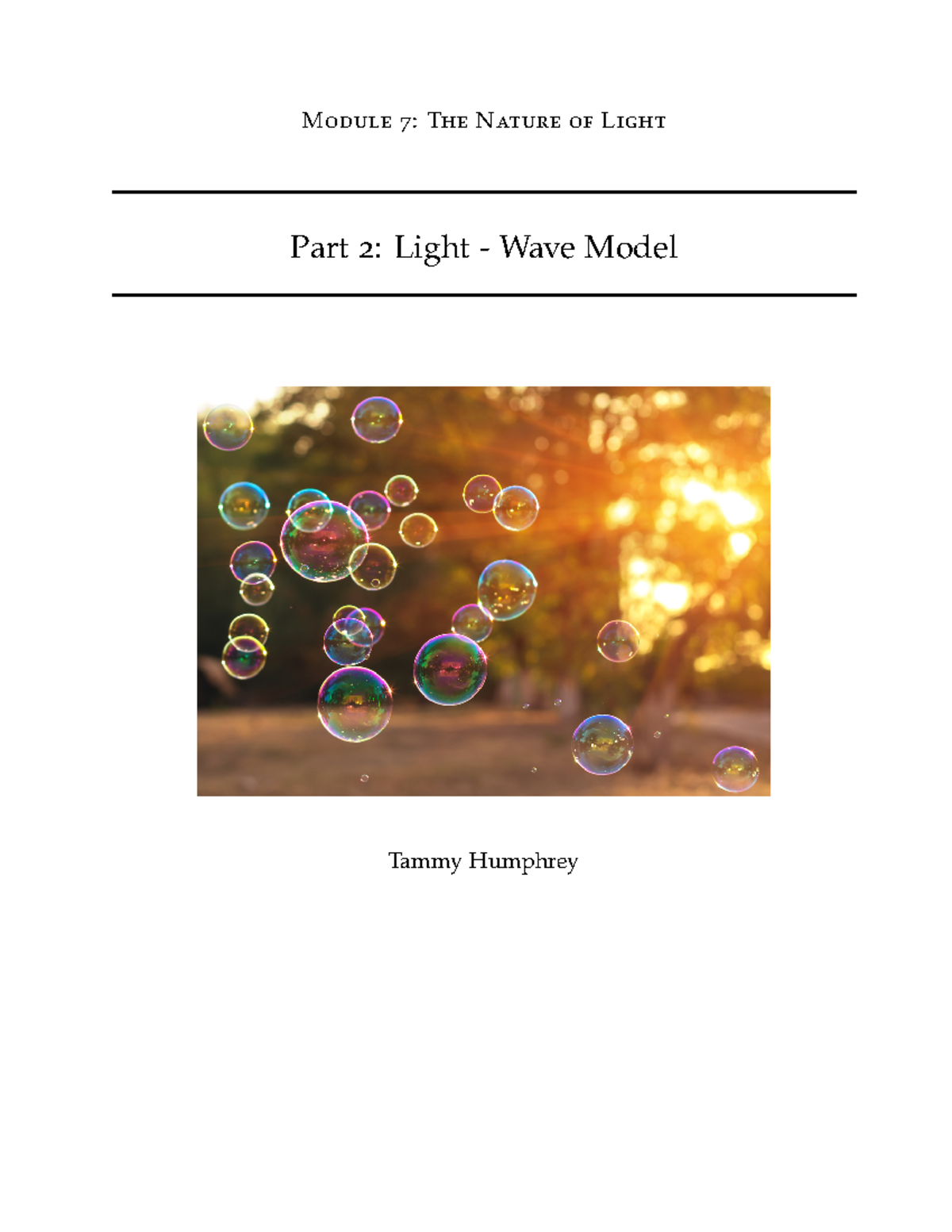 M7 2 Light Wave Model - Notes - Module 7: The Nature of Light Part 2 ...