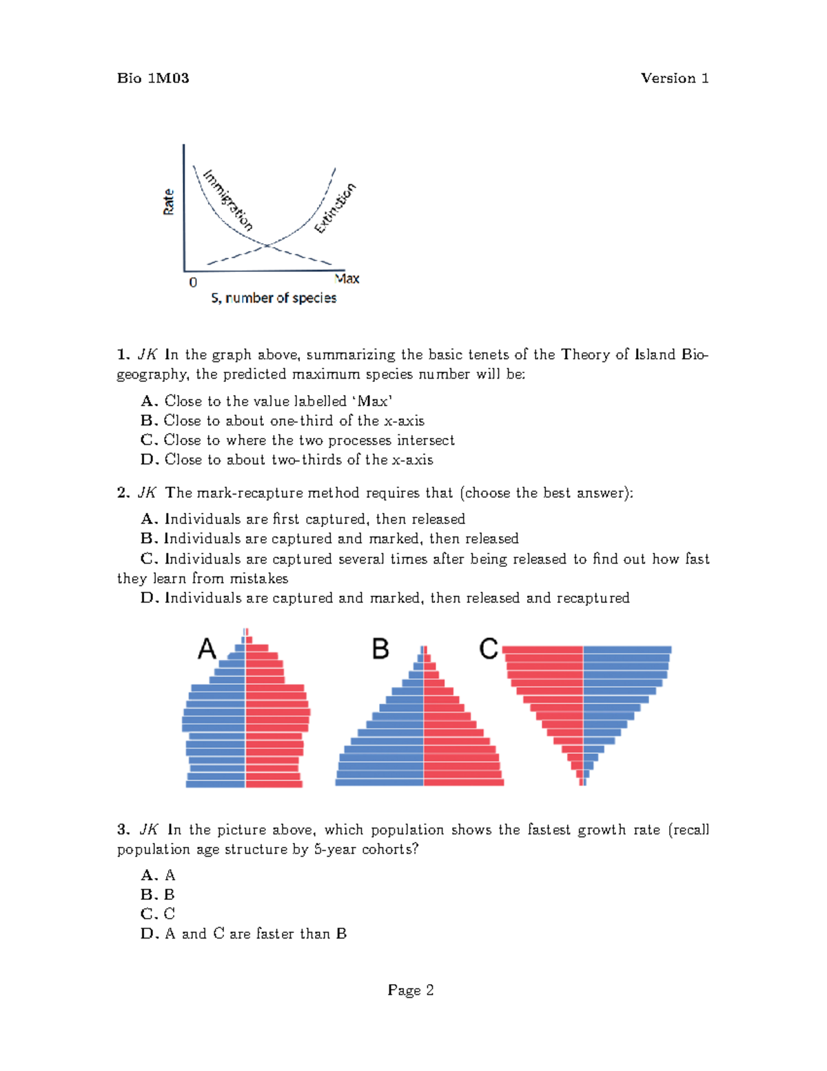 Bio 1M03 midterm 2 - bio1m03 - JK In the graph above, summarizing the basic tenets of the Theory ...