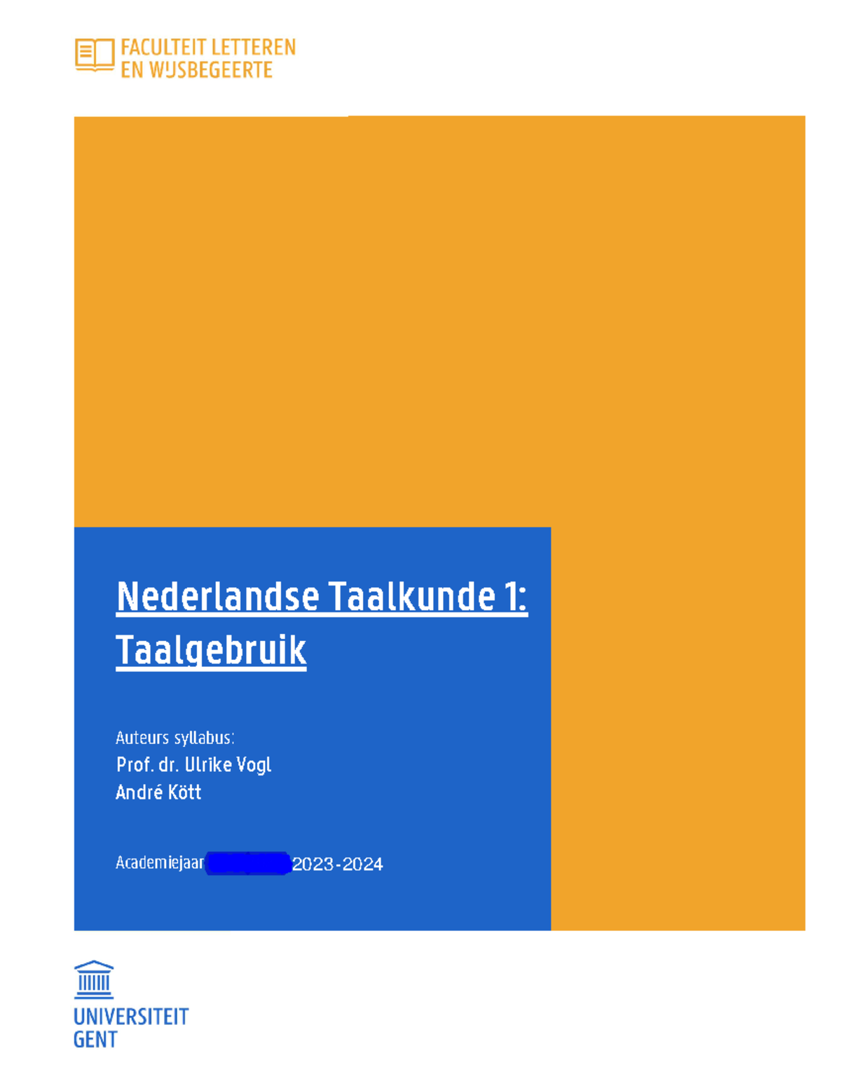 Nederlandse Taalkunde Taalgebruik 1 syllabus hoorcollege 2023 24 ...