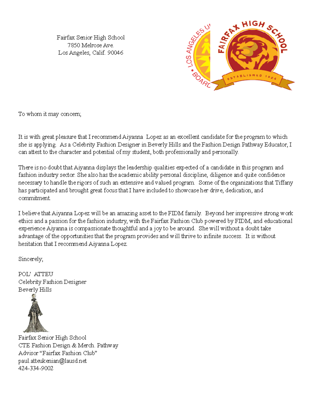 Writing A Recommendation Letter To Your College of Choice - Fairfax ...