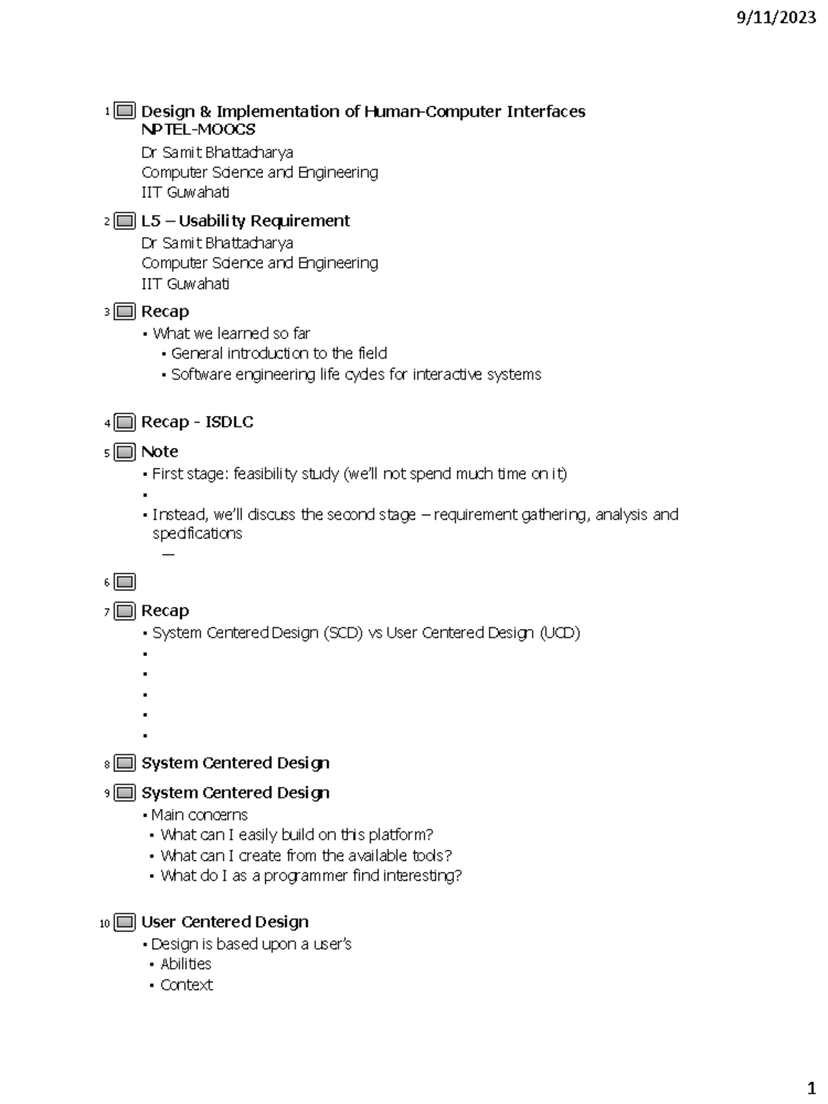 Dihci L5 - data - 9/11/ Design & Implementation of Human-Computer Interfaces NPTEL-MOOCS Dr ...