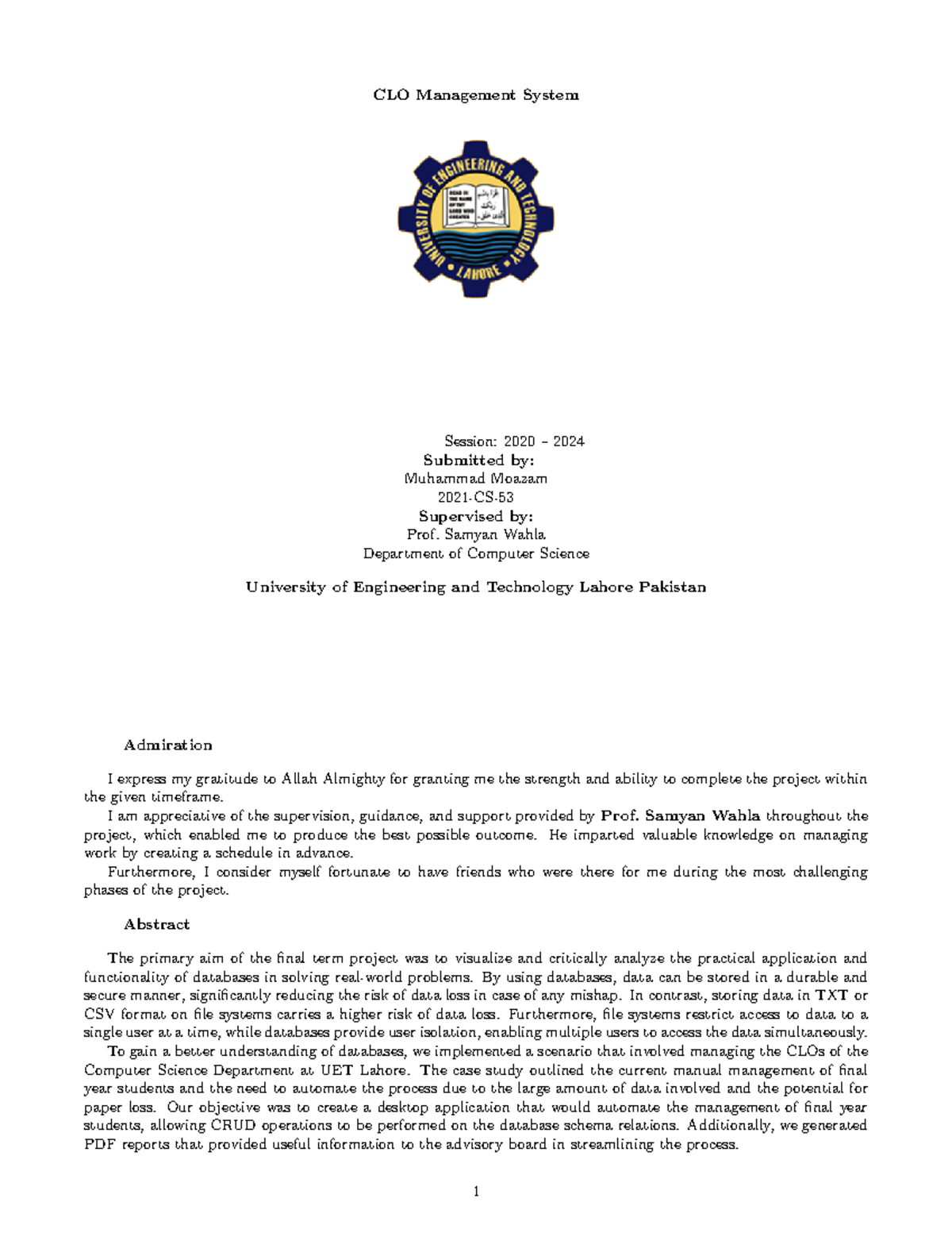 Main - CLO Management System Session: 2020 – 2024 Submitted by ...