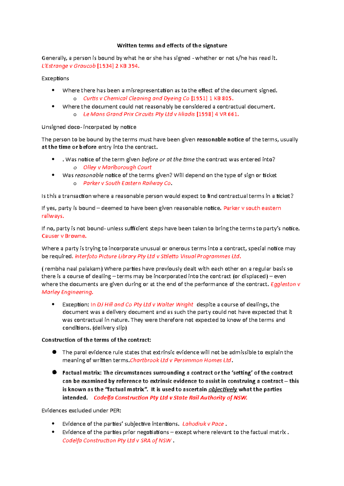 Written terms and effects of the signature La1105 week 9 - Written ...