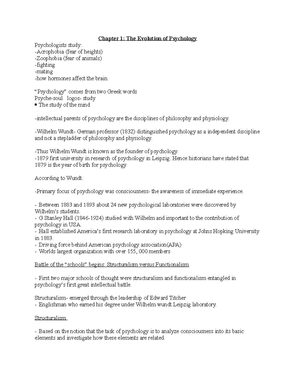 Chapter 1- The Evolution of Psychology - Chapter 1: The Evolution of ...