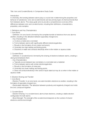 Honors Physical Science Chemistry notes (overview of whole unit ...