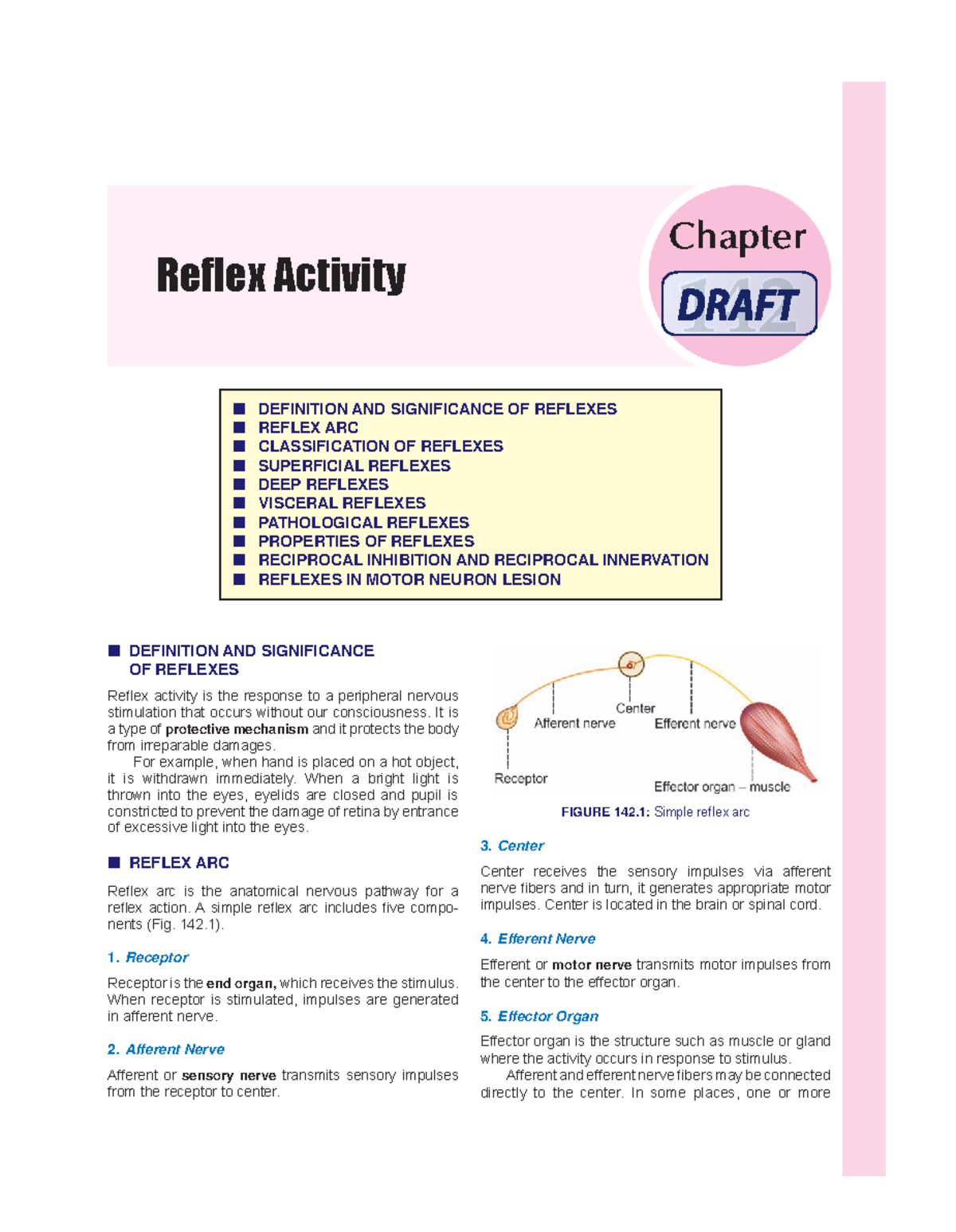 L3 Reflexes-NS-Student - Reflex Activity Chapter 142 DEFINITION AND ...