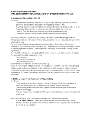 Intro TO Business Chapter 16 - INTRO TO BUSINESS: CHAPTER 16 MANAGING ...