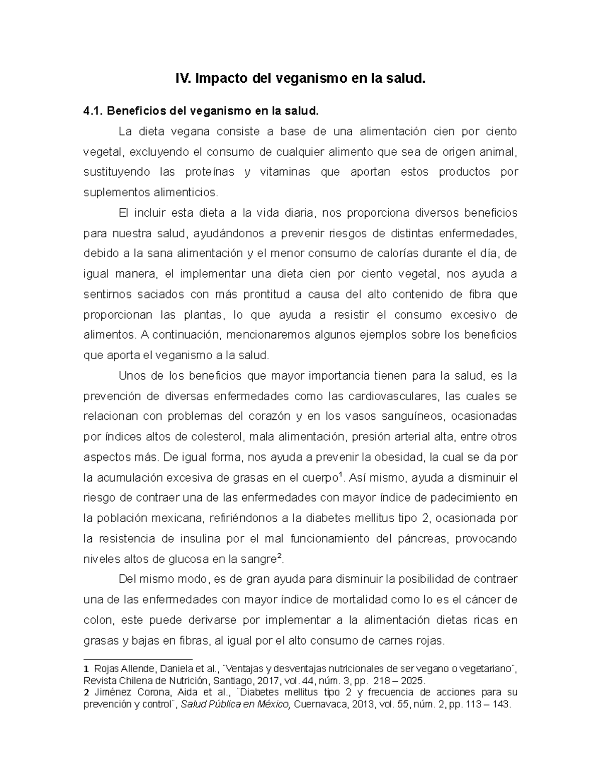 IV Impacto del veganismo en ala salud - IV. Impacto del veganismo en la ...