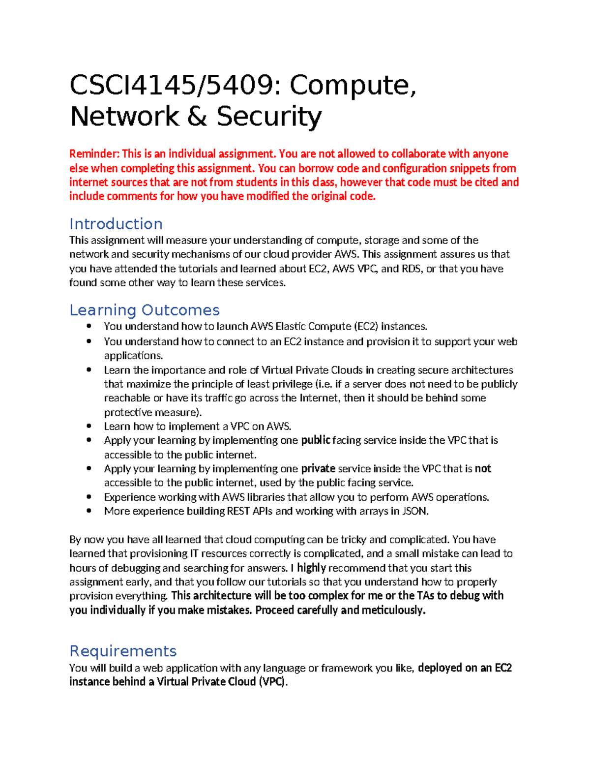 Compute Storage Network - CSCI4145/5409: Compute, Network & Security ...