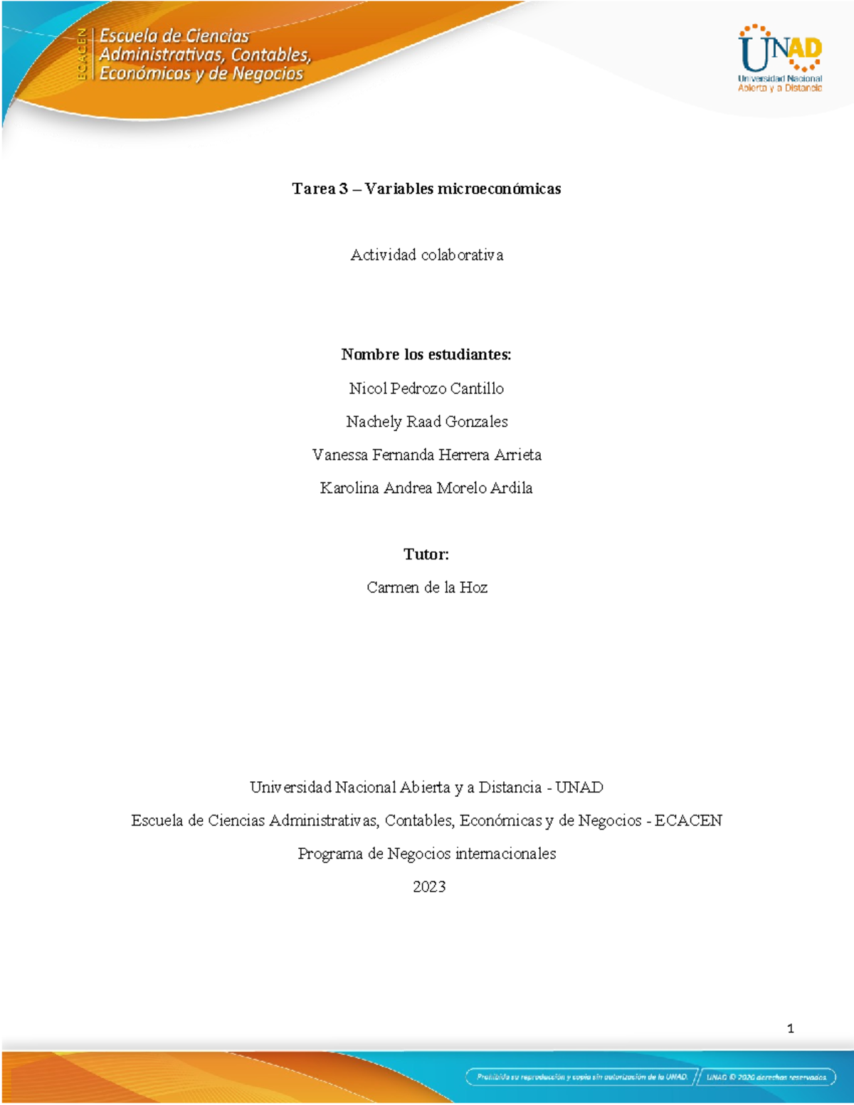 Variables microeconómicas-4 - Tarea 3 – Variables microeconómicas ...