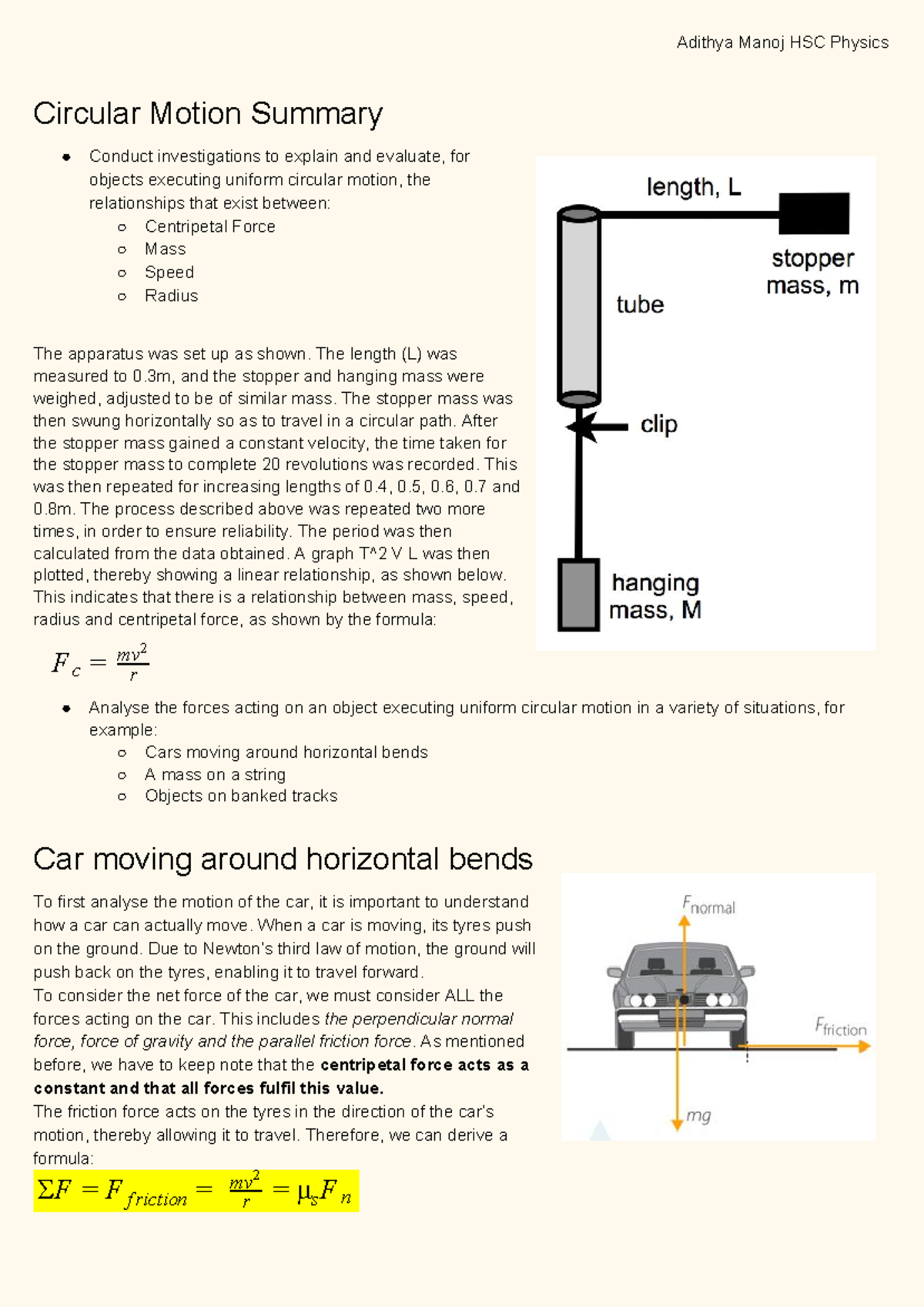 Circular - assignment - Circular Motion Summary Conduct investigations ...