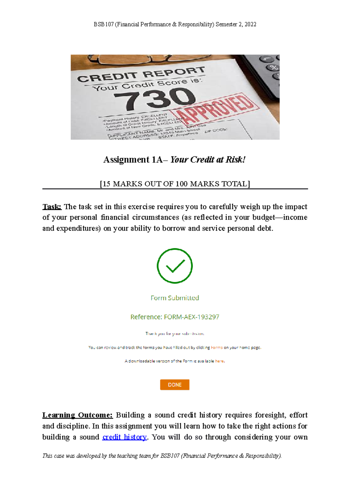 BSB107 Assignment 1 - Assessment 1 - Assignment 1A– Your Credit at Risk ...