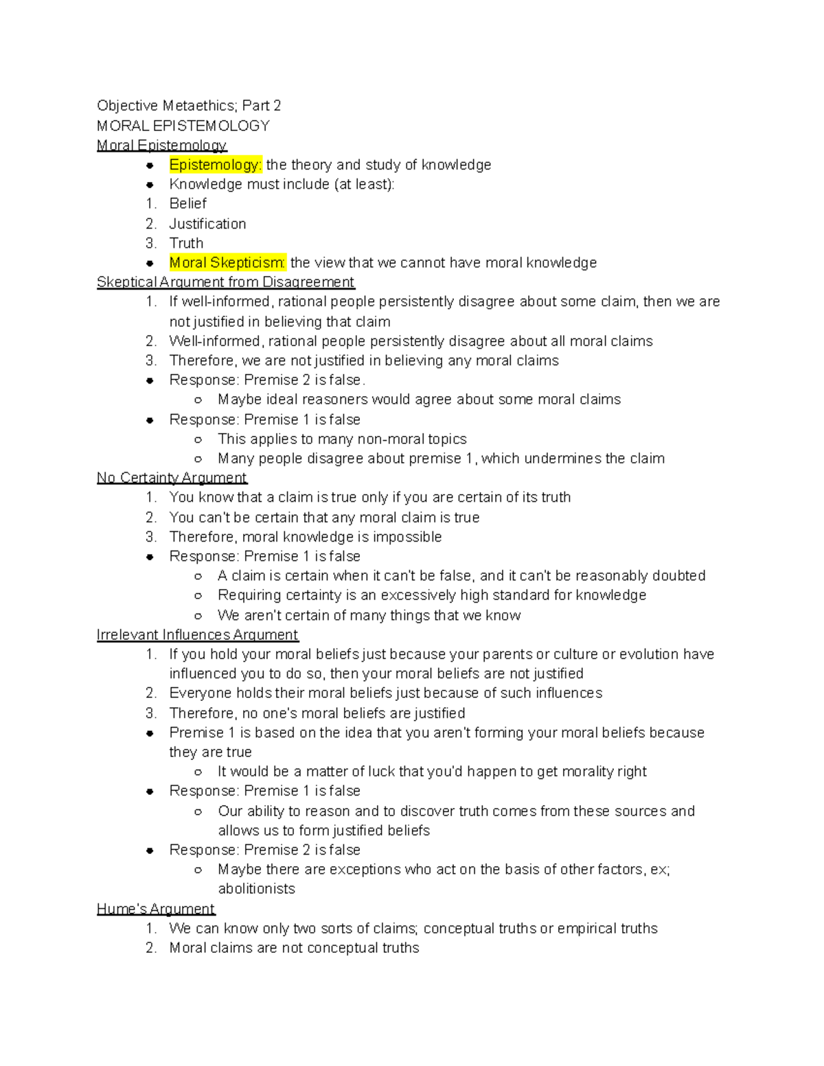 Objective Metaethics; Pt. 2 - Belief 2. Justification 3. Truth Moral ...
