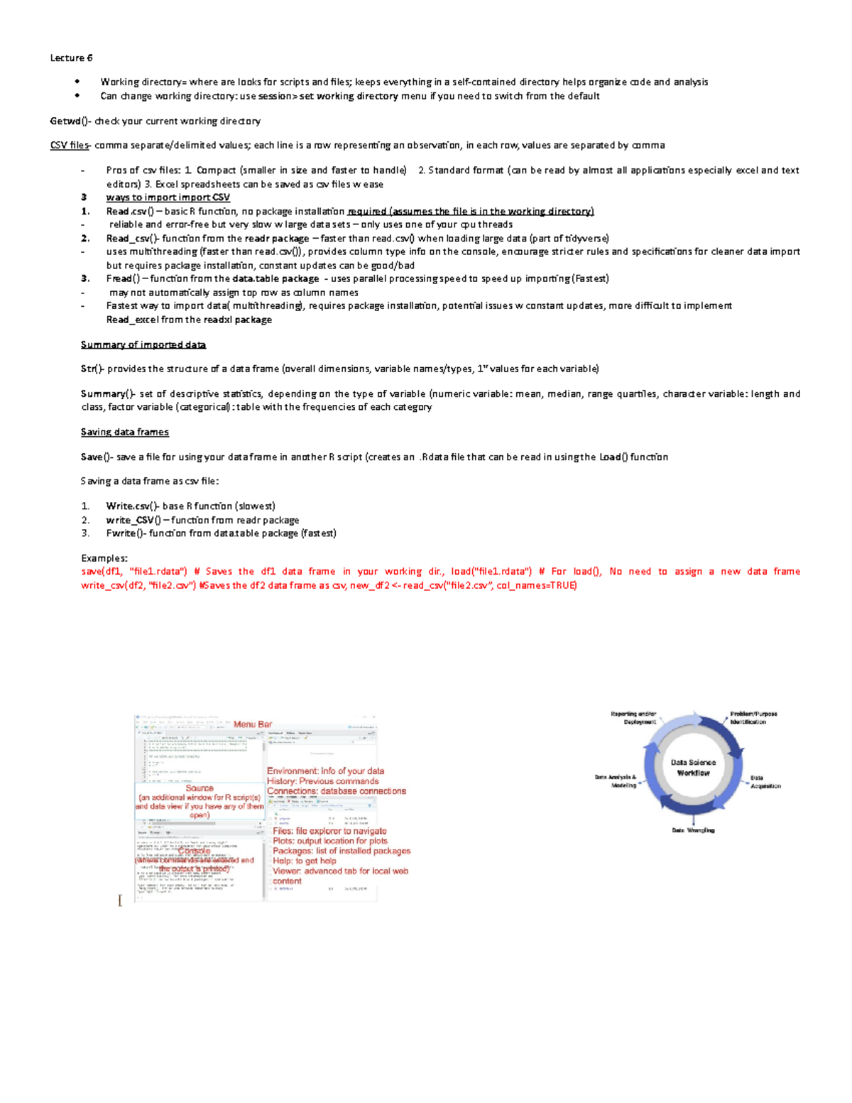 Bis 044 final exam study sheet - Working directory= where are looks for ...