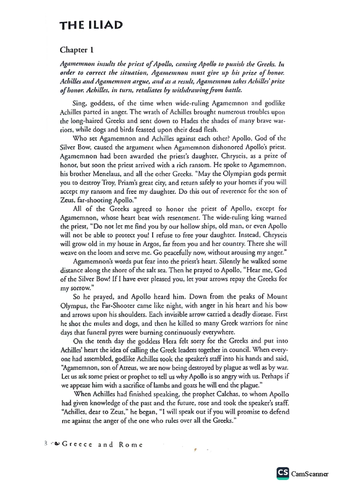 THE- Iliad - BSEd Major In English - Studocu