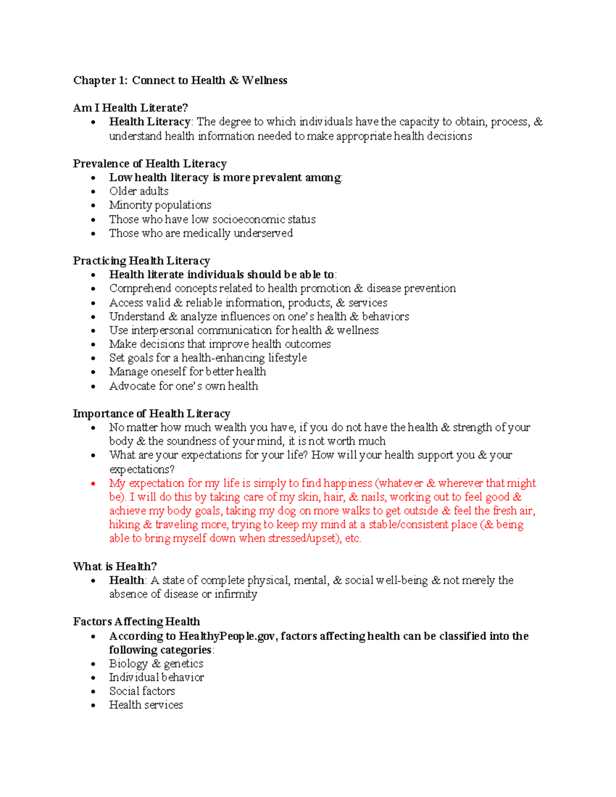 WELL 2000- Chapter 1 - Chapter 1: Connect to Health & Wellness Am I ...