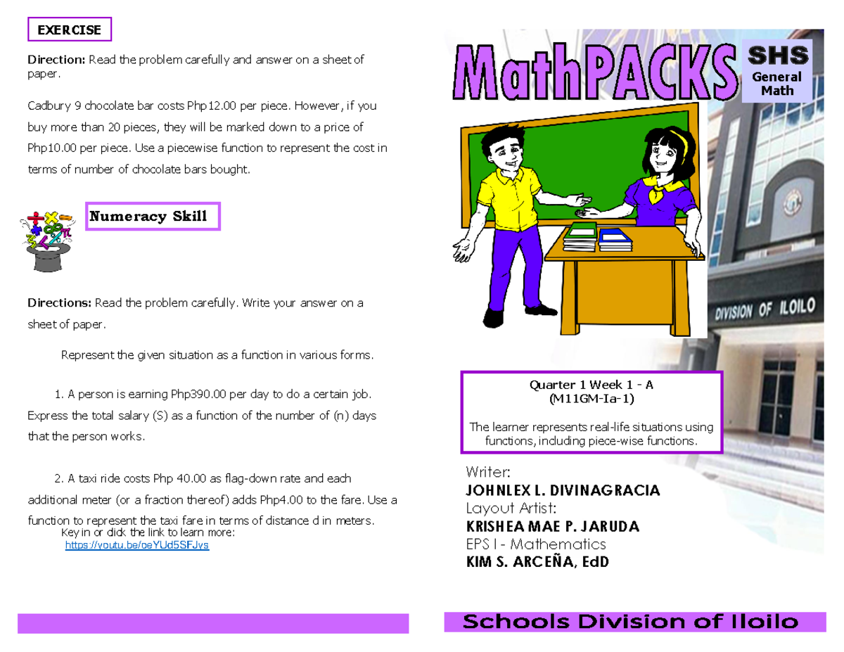 Gen Math-Q1 W1-ABC - Answer Activity for General Mathematics - General ...