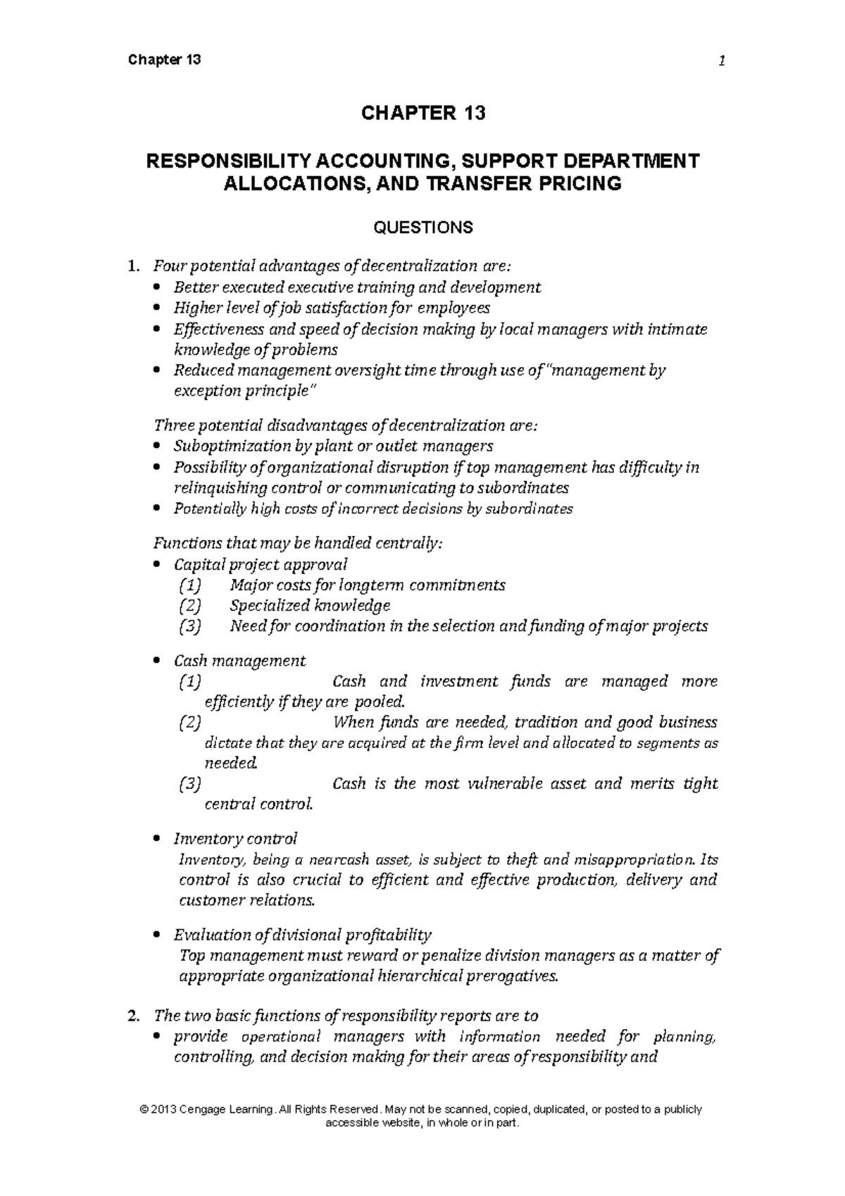 Ch13-raiborn-smdoc - SolMan Chapter 13 - Chapter 13 1 ©2013 Cengage ...