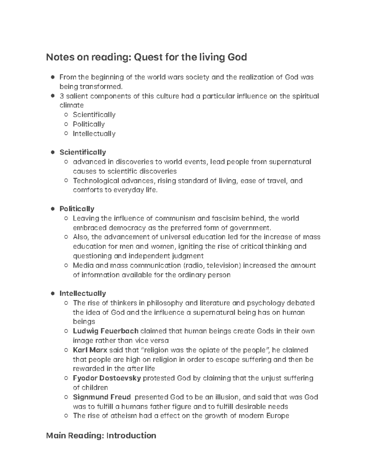 Notes on reading: Quest for the living God - 3 s1lient components of ...