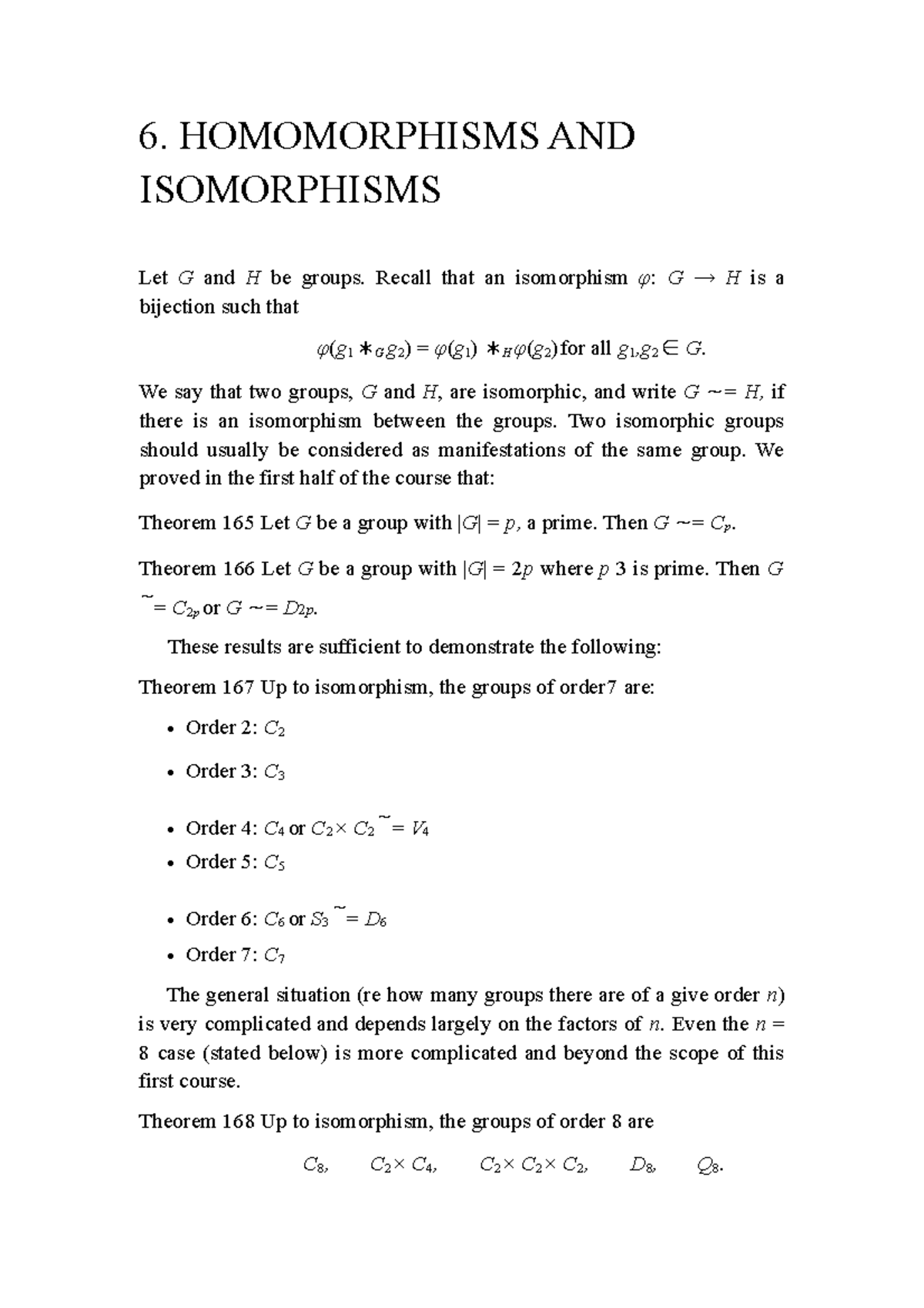 GGA-8 - HOMOMORPHISMS AND ISOMORPHISMS - 6. HOMOMORPHISMS AND ...