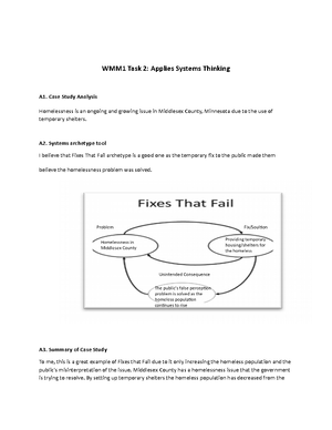 Task 1 D548 Final Draft - Case study 1 - Task 1: Applies Systems Thinking Basics Carla Gehret ...