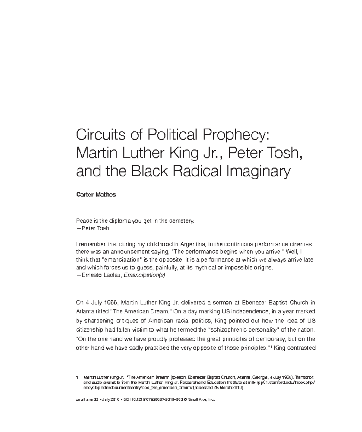Circuits of Political Prophecy Martin Lu - small axe 32 • July 2010 ...