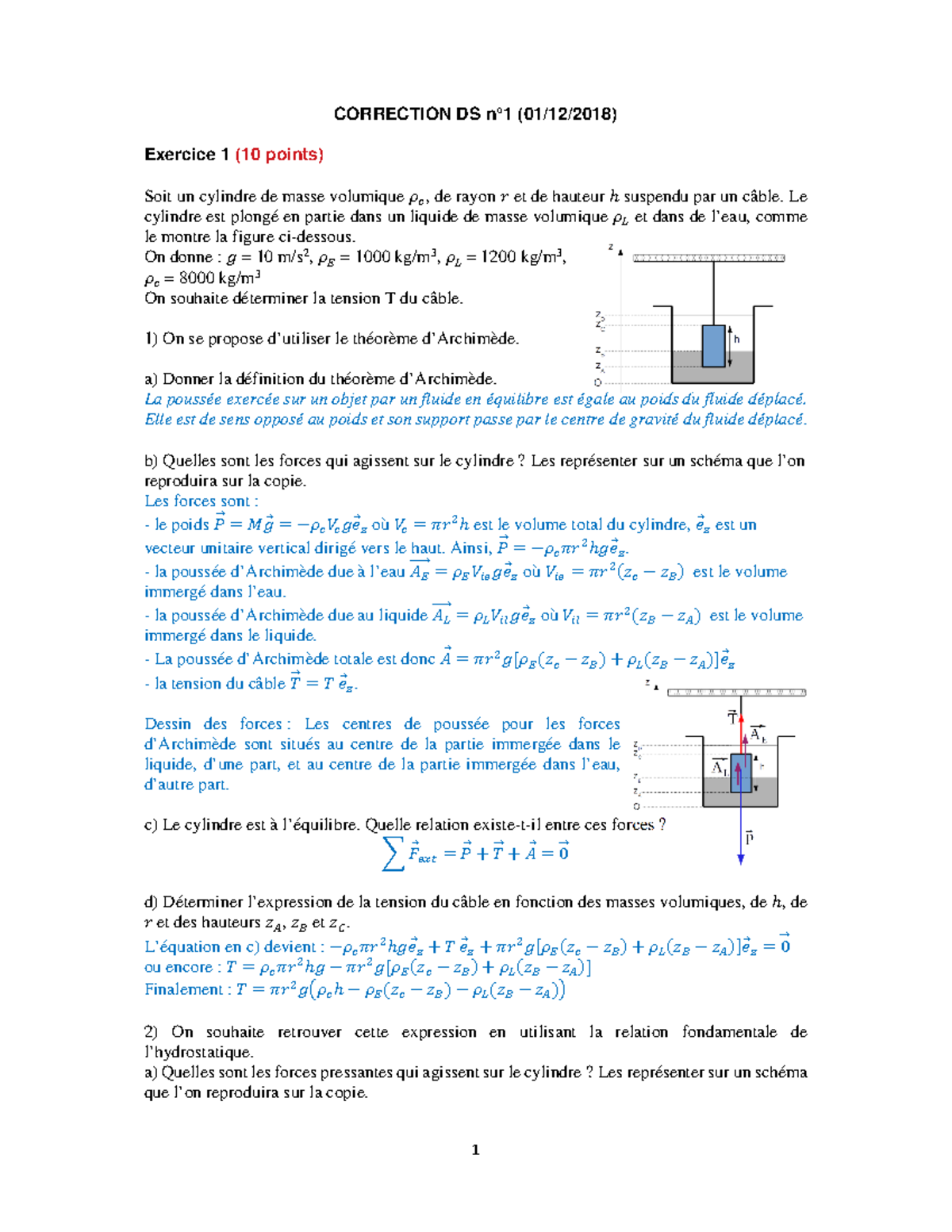 Correction DS 1 - vhimiurdhgvhkblk cjffh - CORRECTION DS n°1 (01/12/2018) Exercice 1 (10 points ...