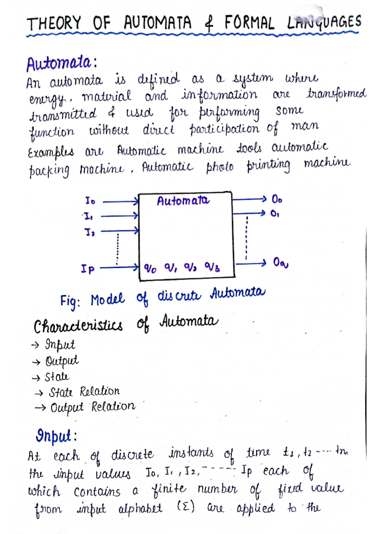 Automata - Theory Of Automata & Formal Languages - Studocu