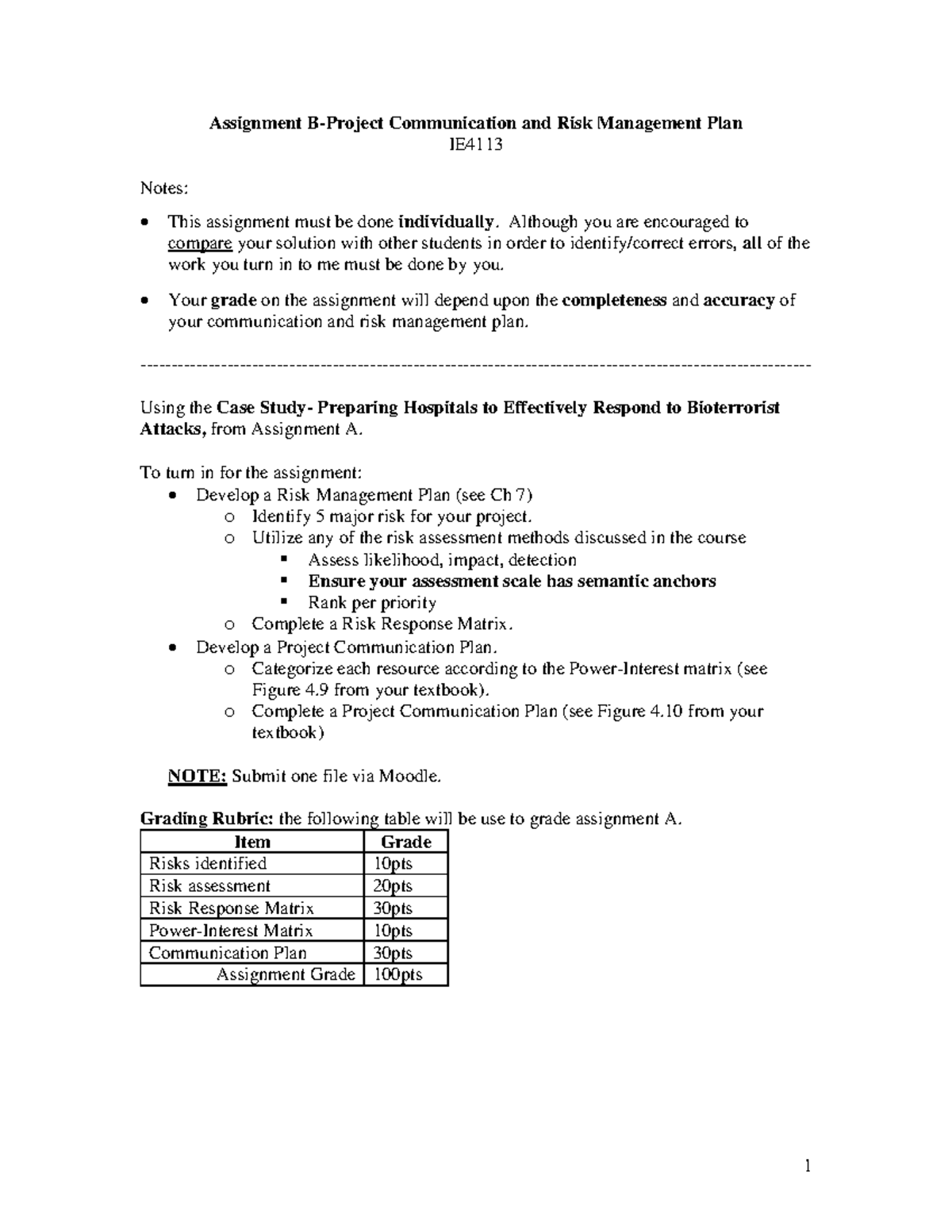 Module 5 Assignment Instructions and Case Study - 1 Assignment B ...