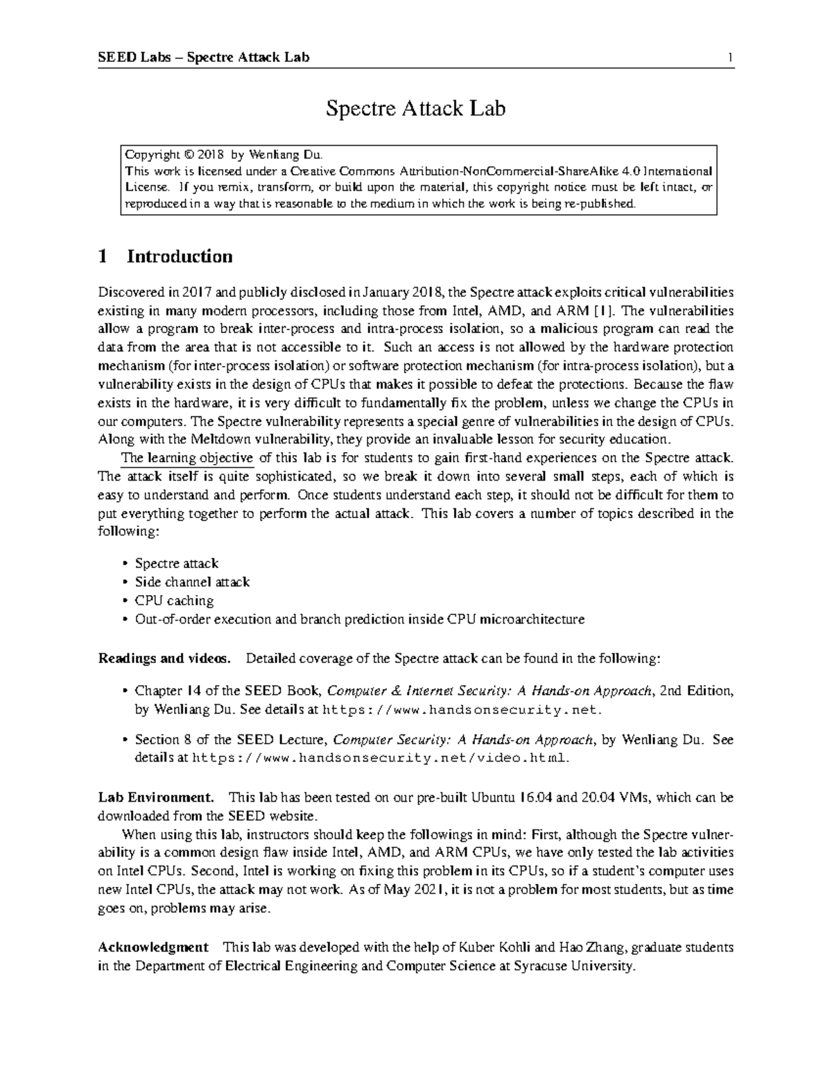 Spectre Attack - This work is licensed under a Creative Commons ...