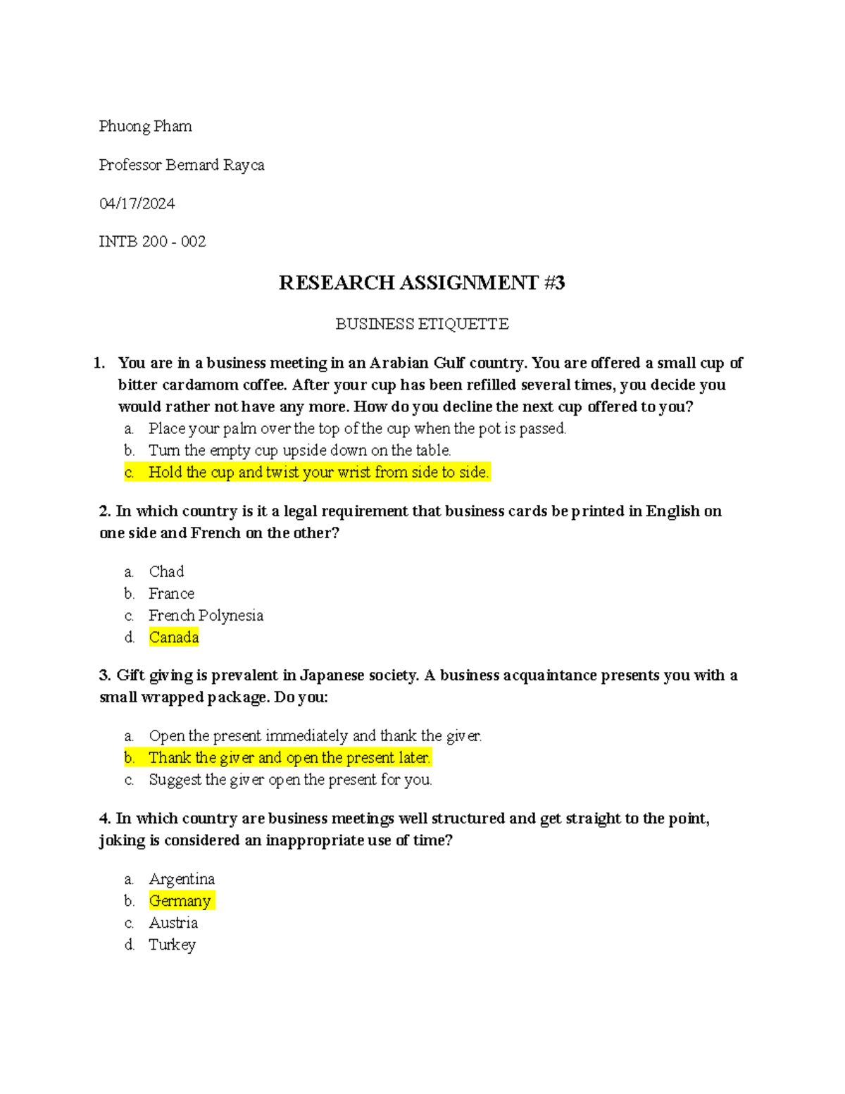 RA#3 - Research Assignment - Phuong Pham Professor Bernard Rayca 04/17 ...