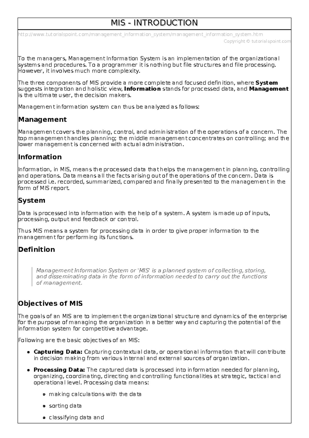 Management information system - - Studocu