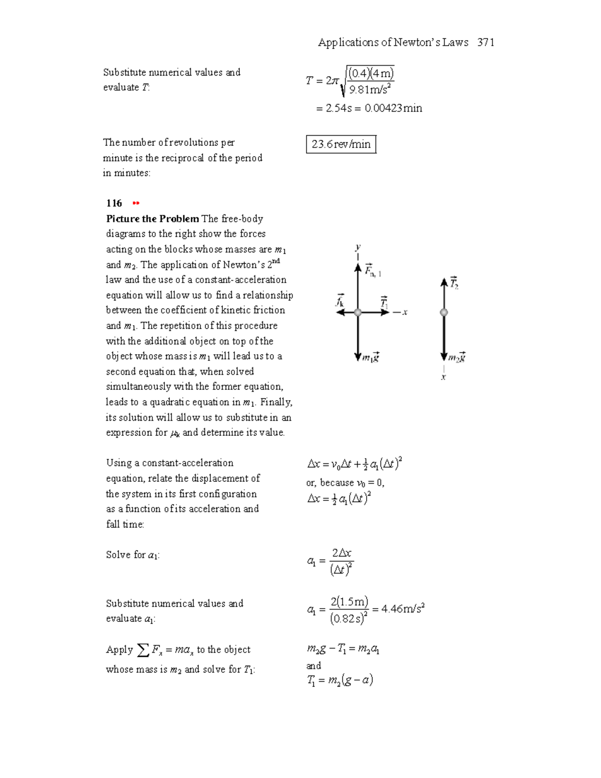 Physics Material - Applications of Newton’s Laws 371 Substitute ...