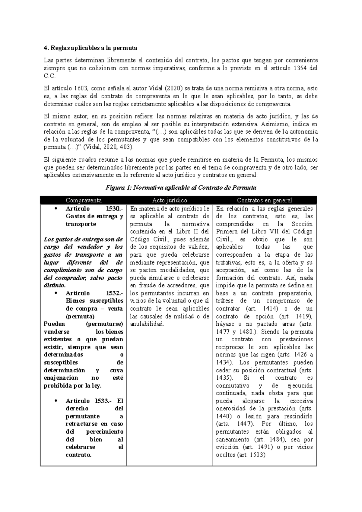 contrato de permuta y sus reglas aplicables segun el C.C. - Reglas ...