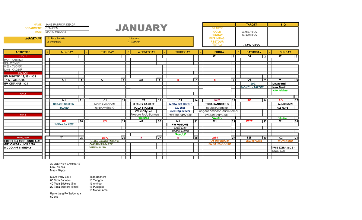 Copy of GEM Calendar 2021 - NAME DEPARMENT BPARTY RGM MARIO MILLARE ...