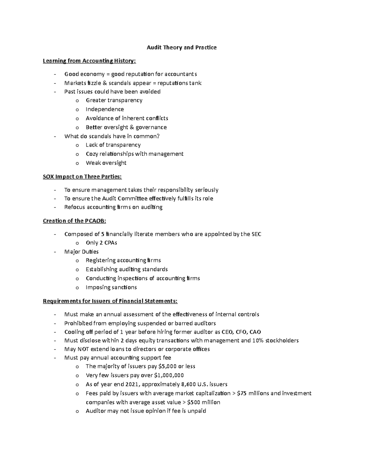 Audit Theory and Practice - Accounting History - Audit Theory and Practice Learning from ...