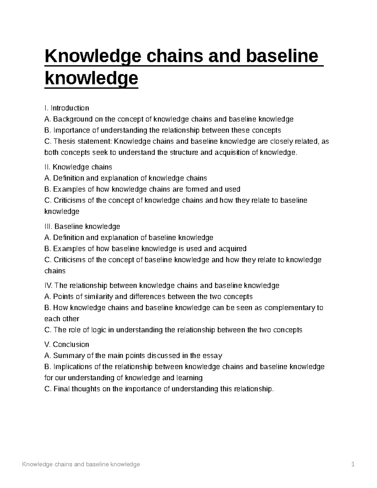 Knowledge chains and baseline knowledge - Introduction A. Background on ...