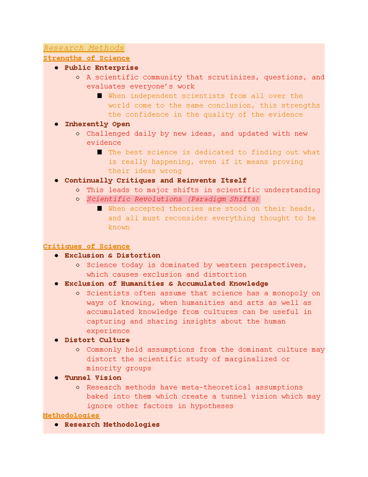 Unit 2: Research Methods - Research Methods Strengths of Science Public ...