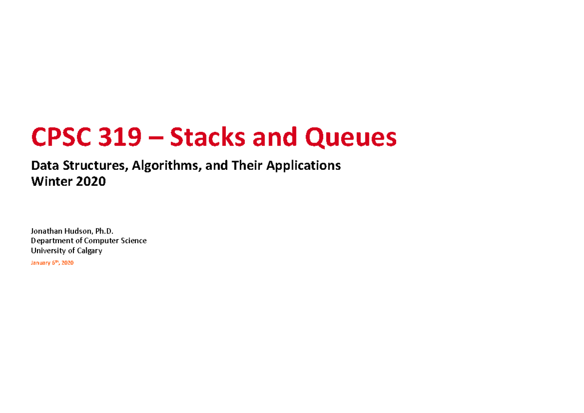 Cpsc319 5 1 Stack Queues Warning Tt Undefined Function 32 Cpsc 319 Stacks And Queues Data