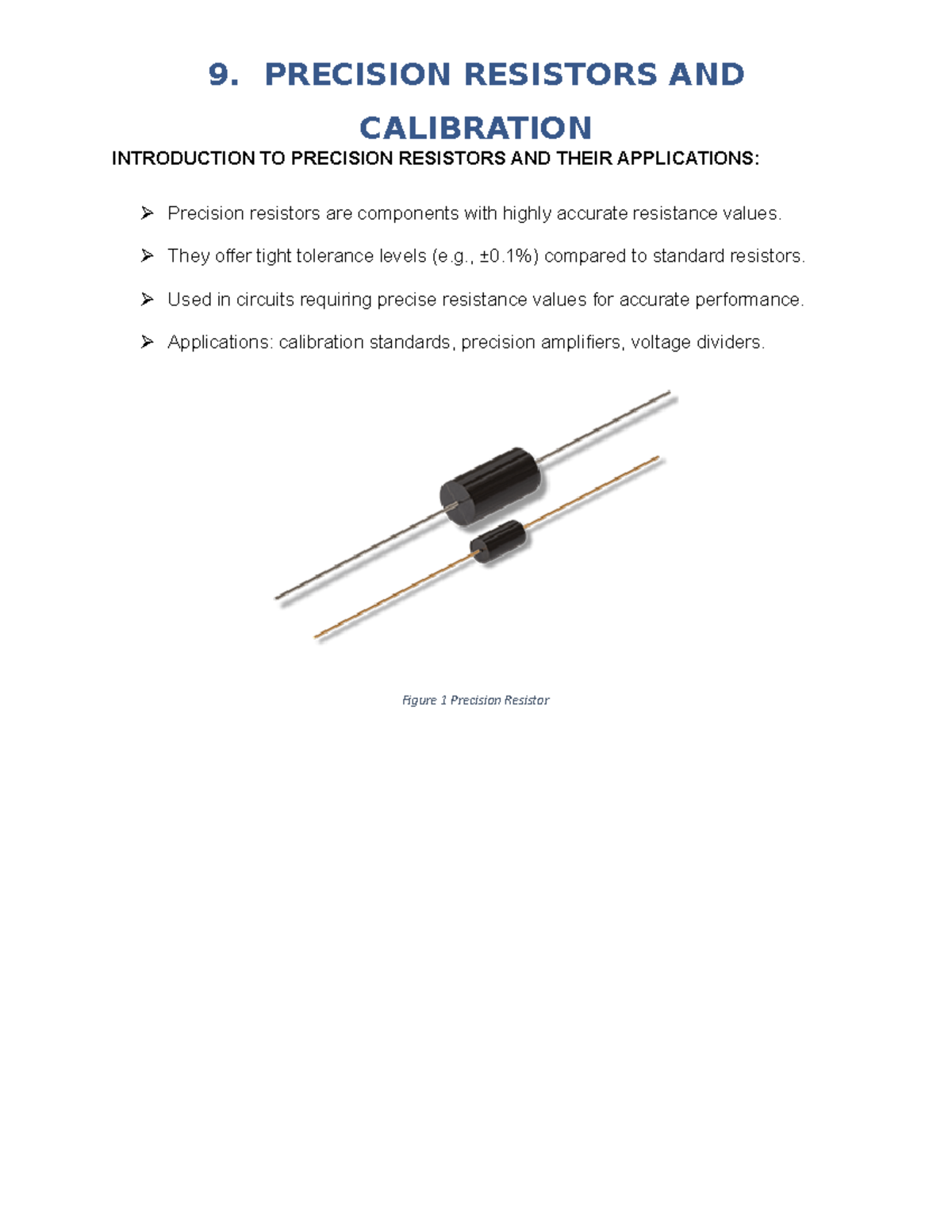 9 - BASICS ELECTRICAL ENGINEERING - 9. PRECISION RESISTORS AND ...