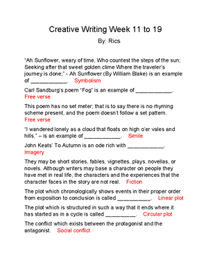 Creative Writing Answer Key Creative Writing Answer Key - Studocu