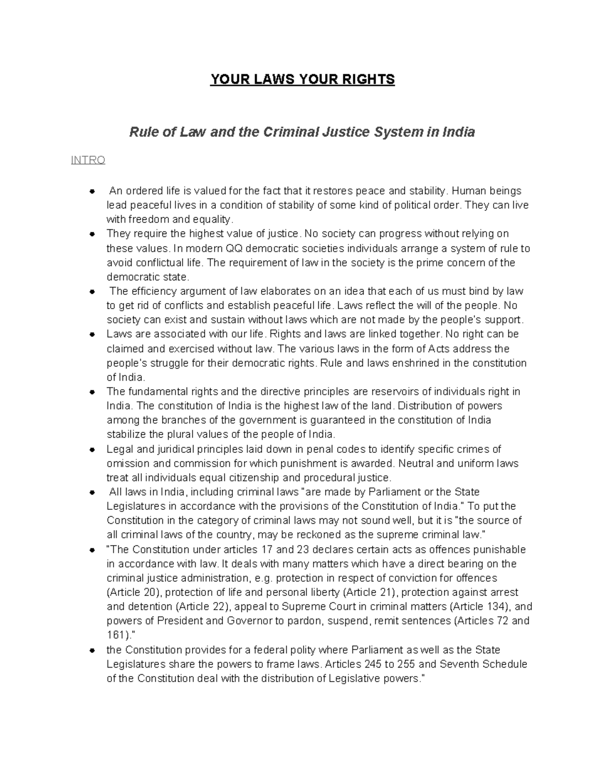 Rule of law and RTI - mnbm - YOUR LAWS YOUR RIGHTS Rule of Law and the ...