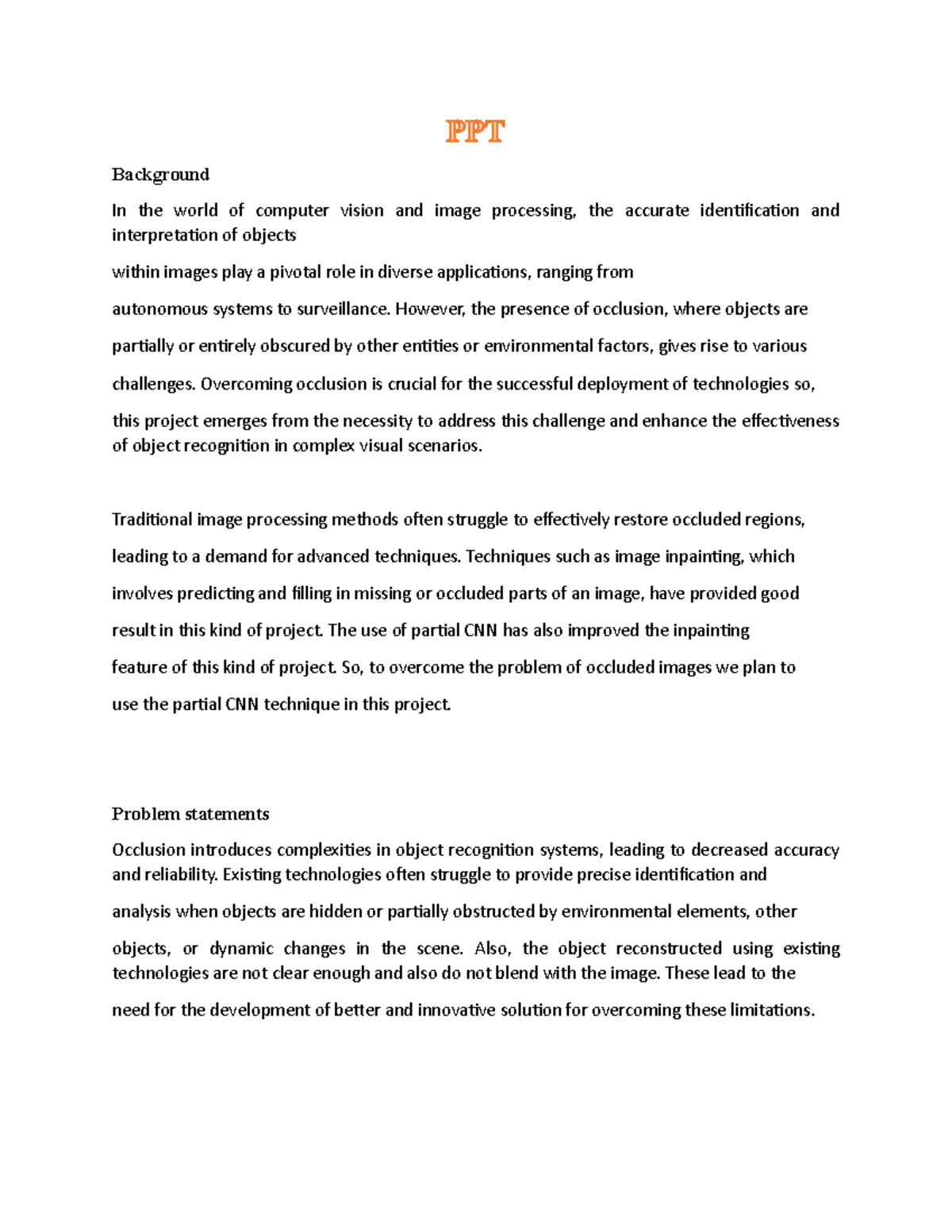 Image Inpainting using Ai/Ml - PPT Background In the world of computer ...