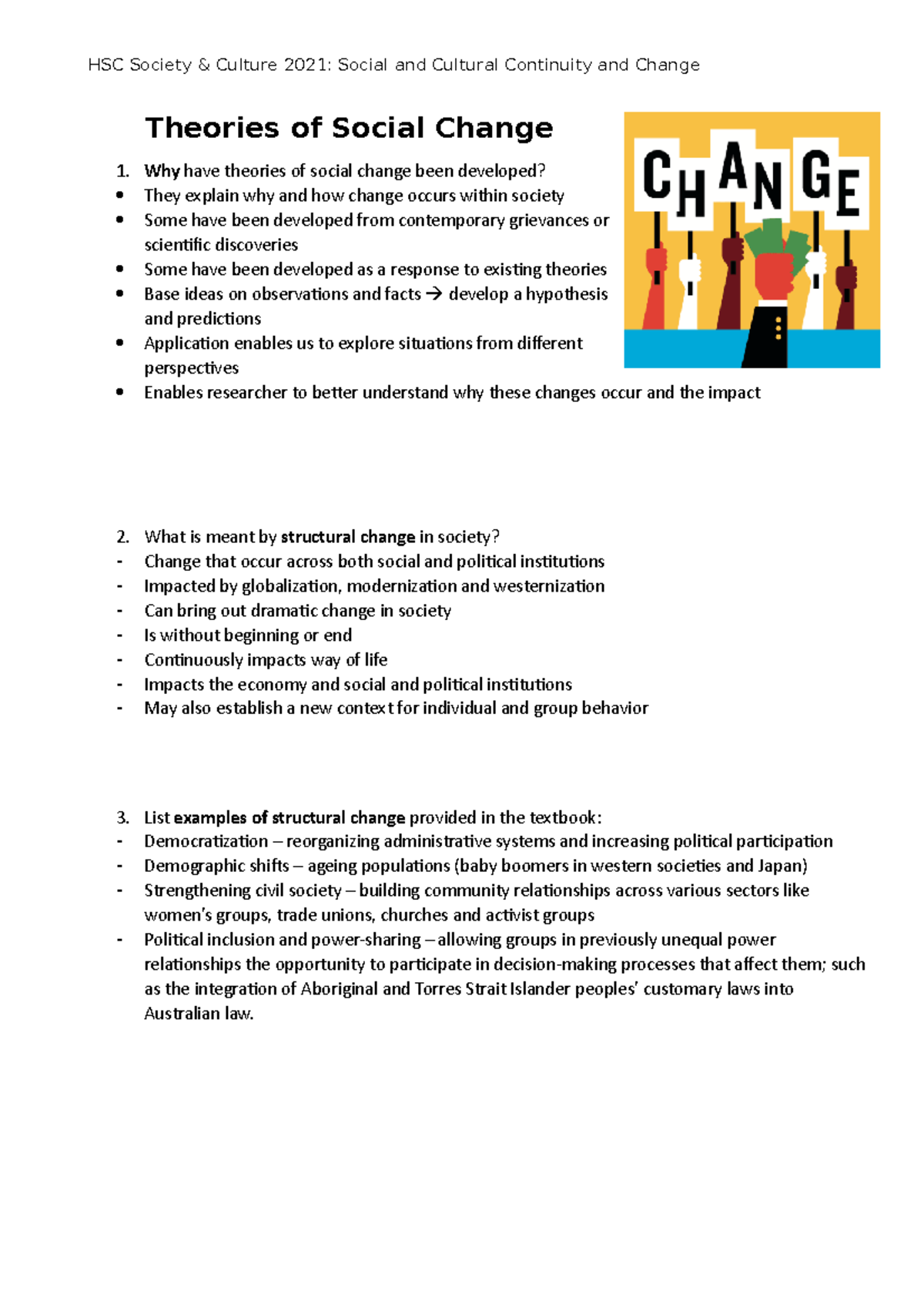 L17 Theories of Social Change Scaffold - Theories of Social Change Why ...