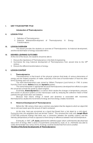 Chain drives - I. UNIT TITLE/CHAPTER TITLE: Chains II. LESSON TITLE ...