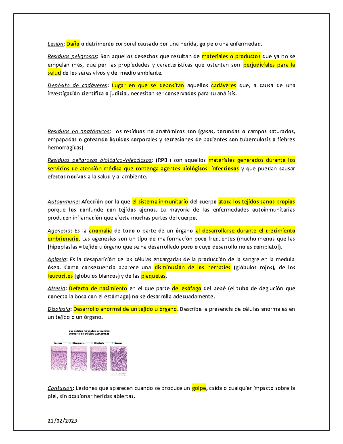 Definiciones 1 - Lesión: Daño o detrimento corporal causado por una ...