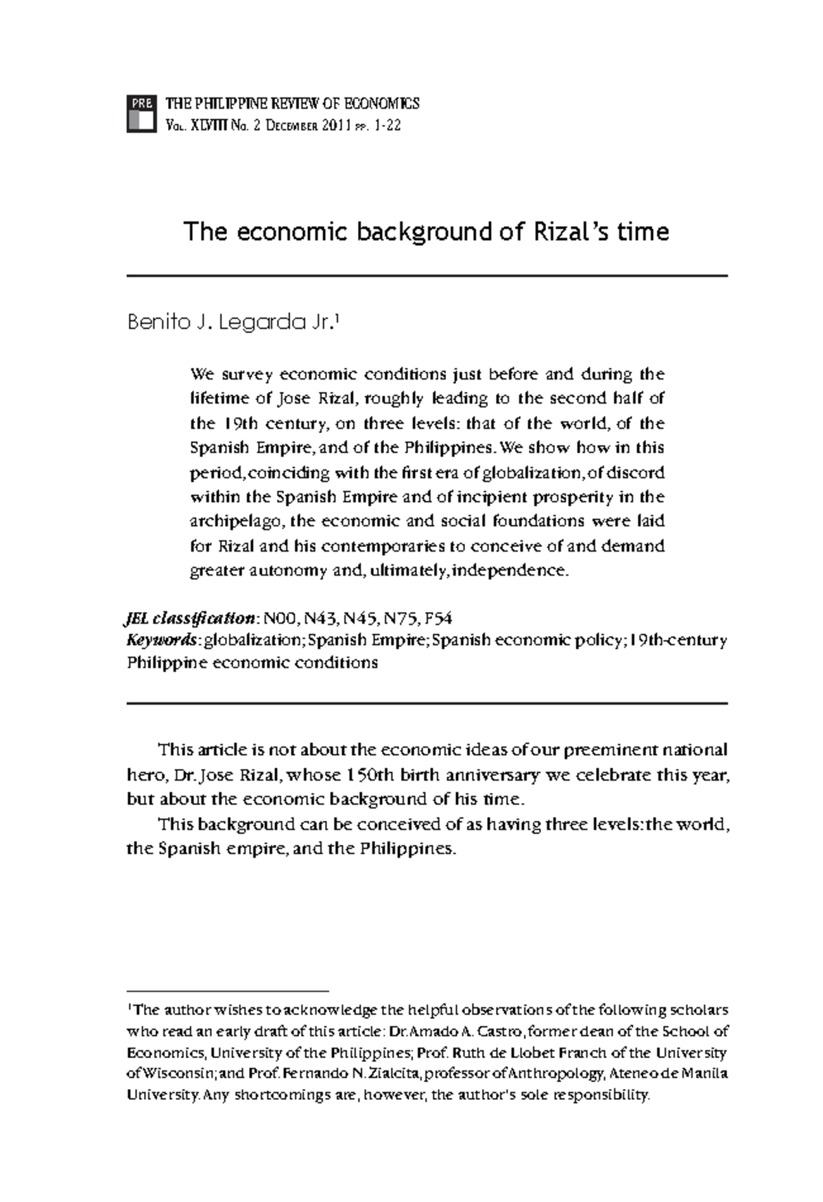 The Economic Background of Rizal’s Yime - The economic background of ...