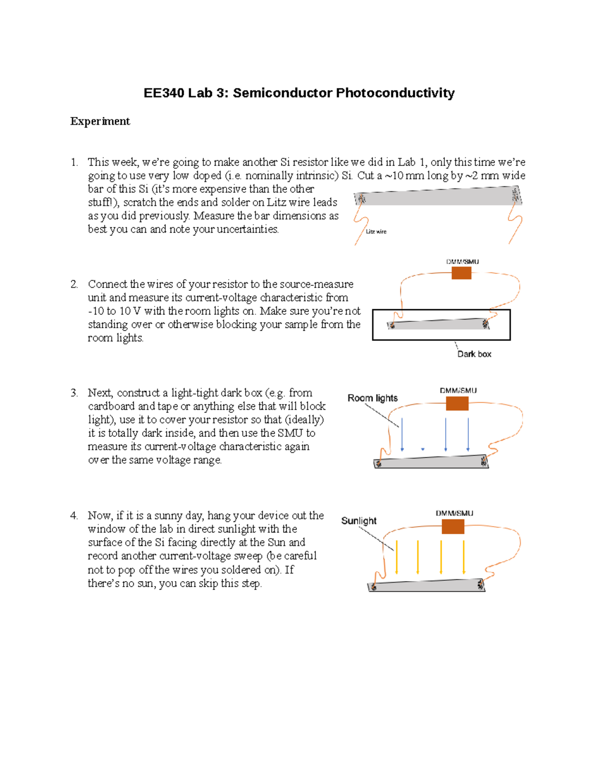 Lab 3 - Silicon Photoconductivity - EE340 Lab 3: Semiconductor ...